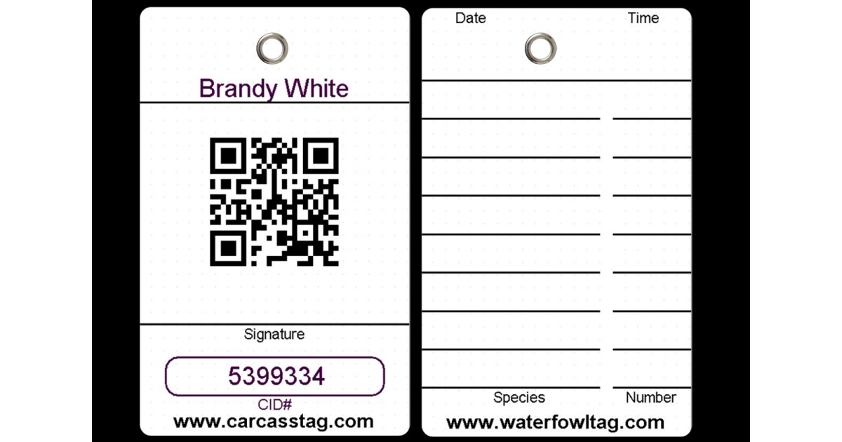 Your Custom Hunt Tag Neon Colors Light Blue